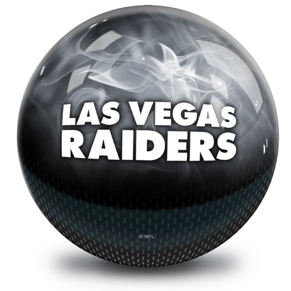 Las Vegas Raiders NFL Regulation Bowling Ball on fire design