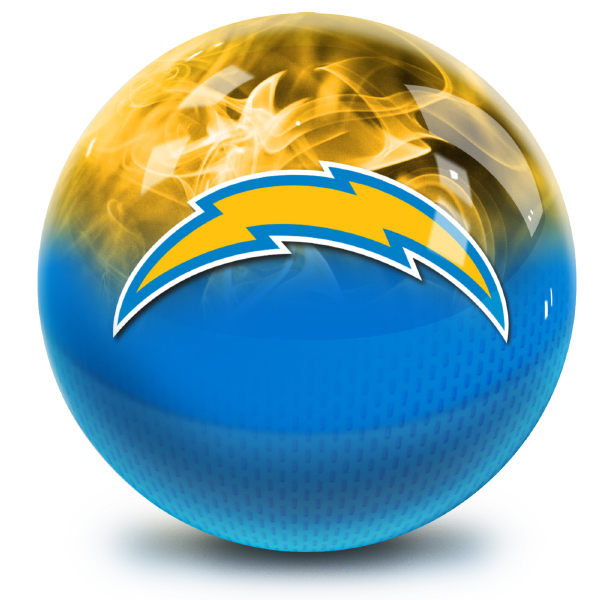 Los Angeles Chargers regulation NFL bowing ball on fire design