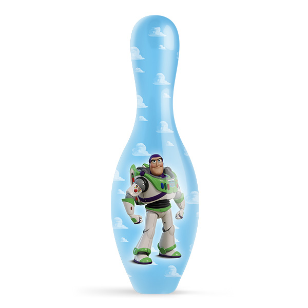Disney movie Toy Story character Buzz Lightyear regulation size bowling pin